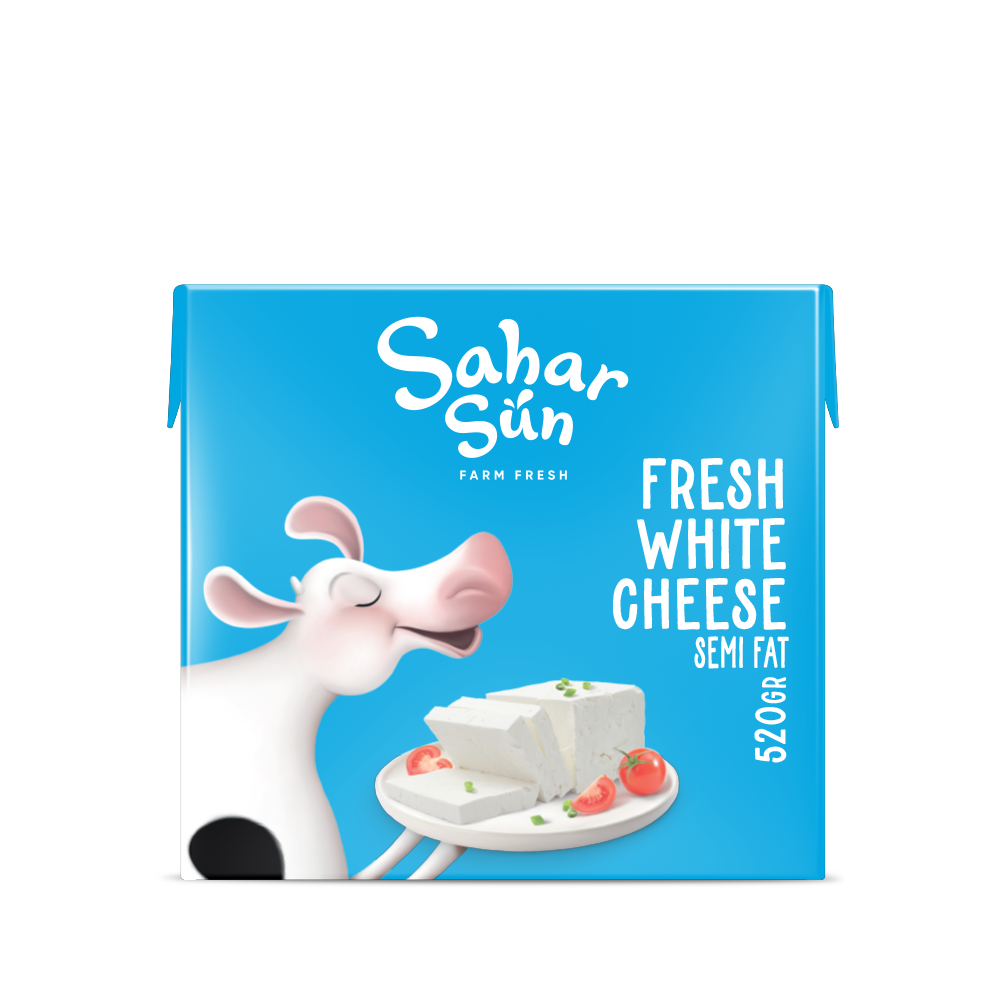 Semi Fat Fresh White Cheese 520 gr - Sahar Sun Dairy