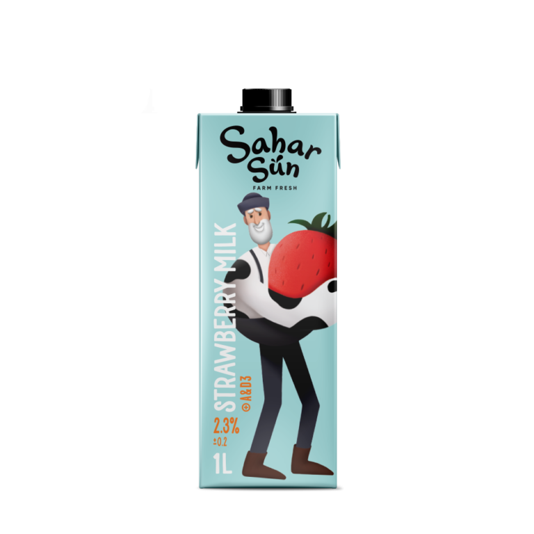 SAMI FAT STRAWBERRY MILK 1 Liter - Sahar Sun Dairy