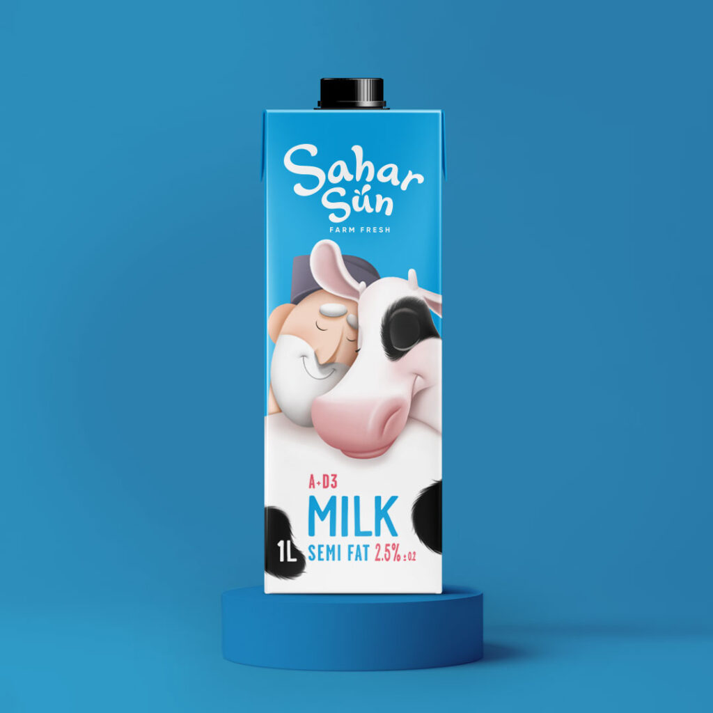 Semi Fat Milk1000cc - Sahar Sun Dairy